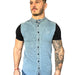 Velon - Blue/Black Short Sleeves Jeans Shirt for Men – Sarman Fashion ...